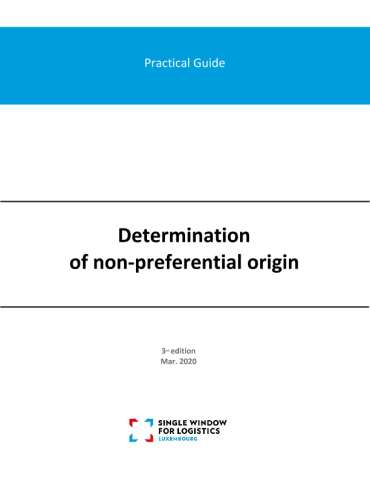 Practical guide: Determination of non-preferential origin — Single ...