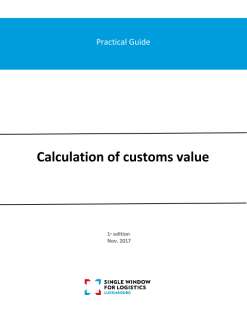 Practical guide: Calculation of customs value — Single Window for ...